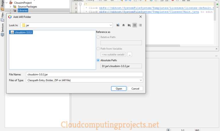 add the external jar files - Cloud Computing Projects | Source Code | Research Topics